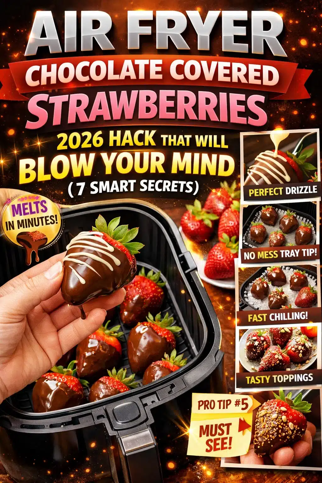 Air Fryer Chocolate Covered Strawberries