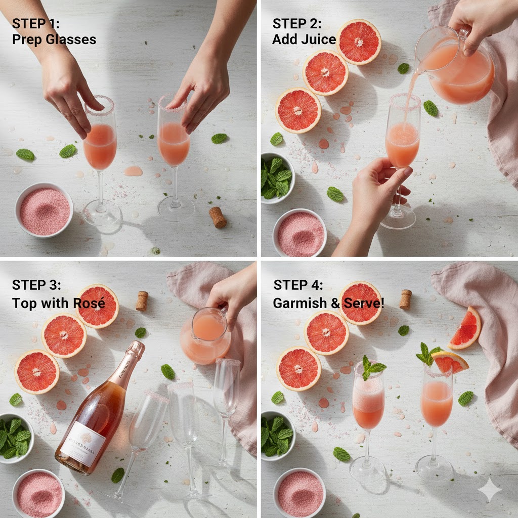 Galentine’s Brunch Idea: Pink Grapefruit Mimosas